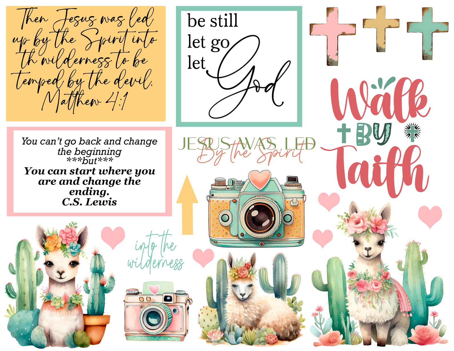 Bible Journaling Printable, Jesus Was Led, Matthew 4:1, Prayer ...