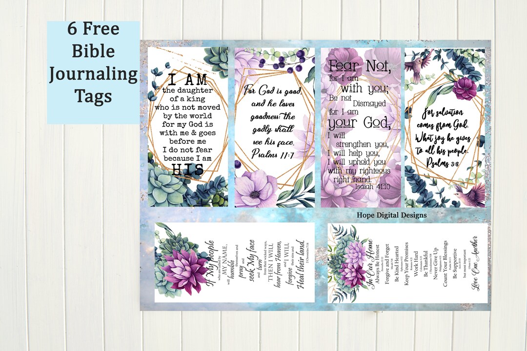 Scripture Cards, Bible Journaling Digital Printable Tags, Chrisitan ...