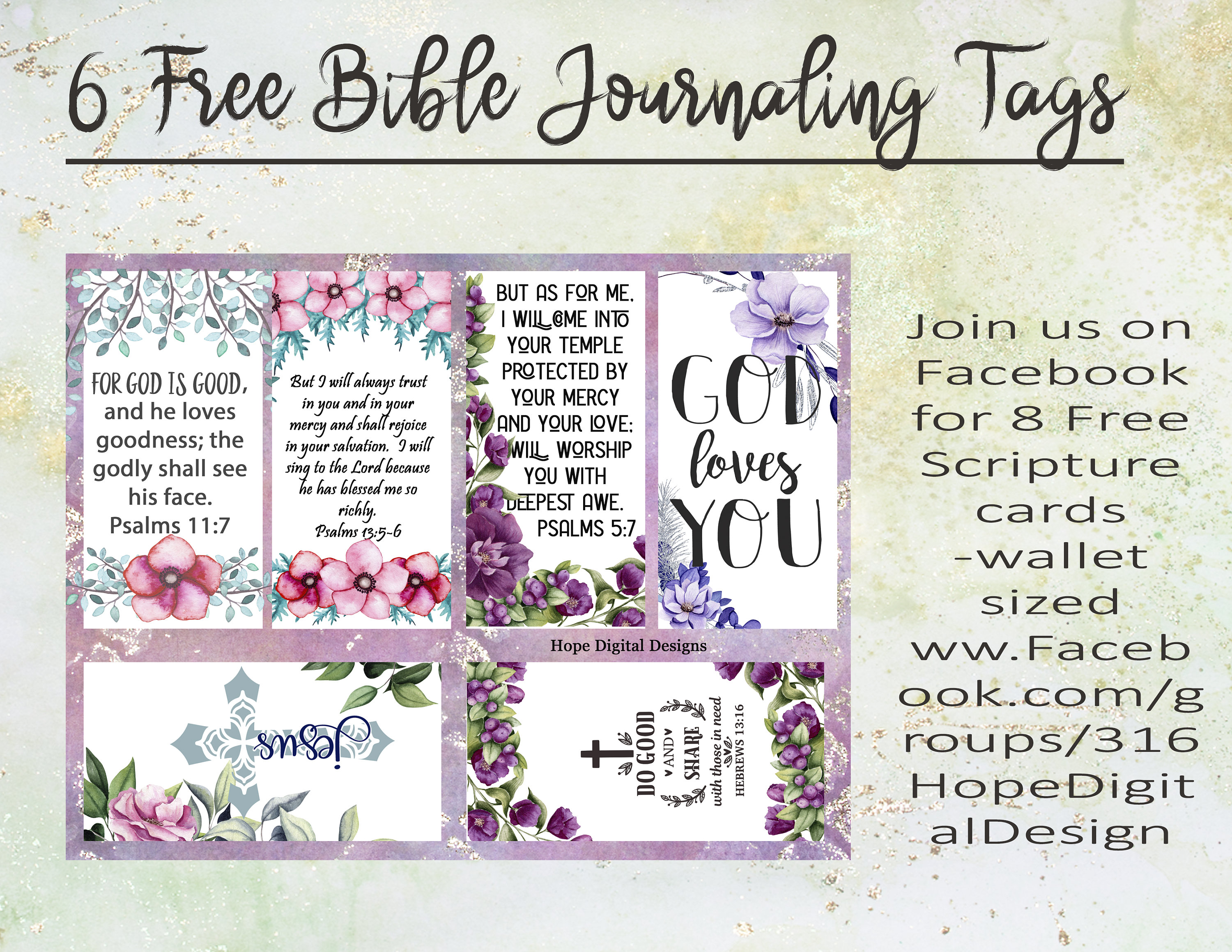 Floral Christian Bookmarks: Scripture Bible Study Tags (digital ...