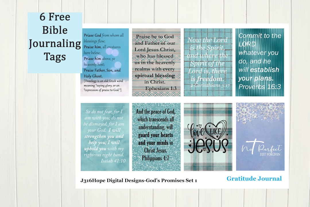 Scripture Cards, Bible Journaling Digital Printable Tags, Bible ...