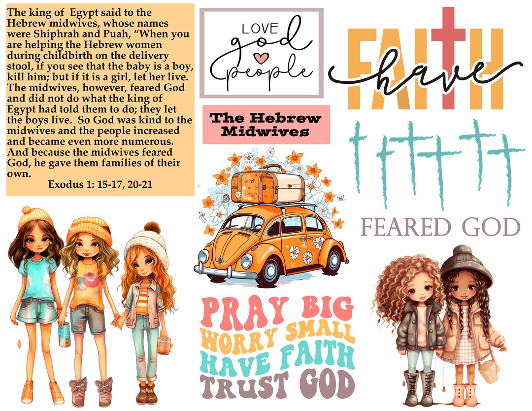 Bible Journaling Printable, Hebrew Midwives Exodus 1:15-21, Prayer ...