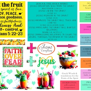 Christian Bible Journaling Printable, Fruit of the Spirit Set 2 ...
