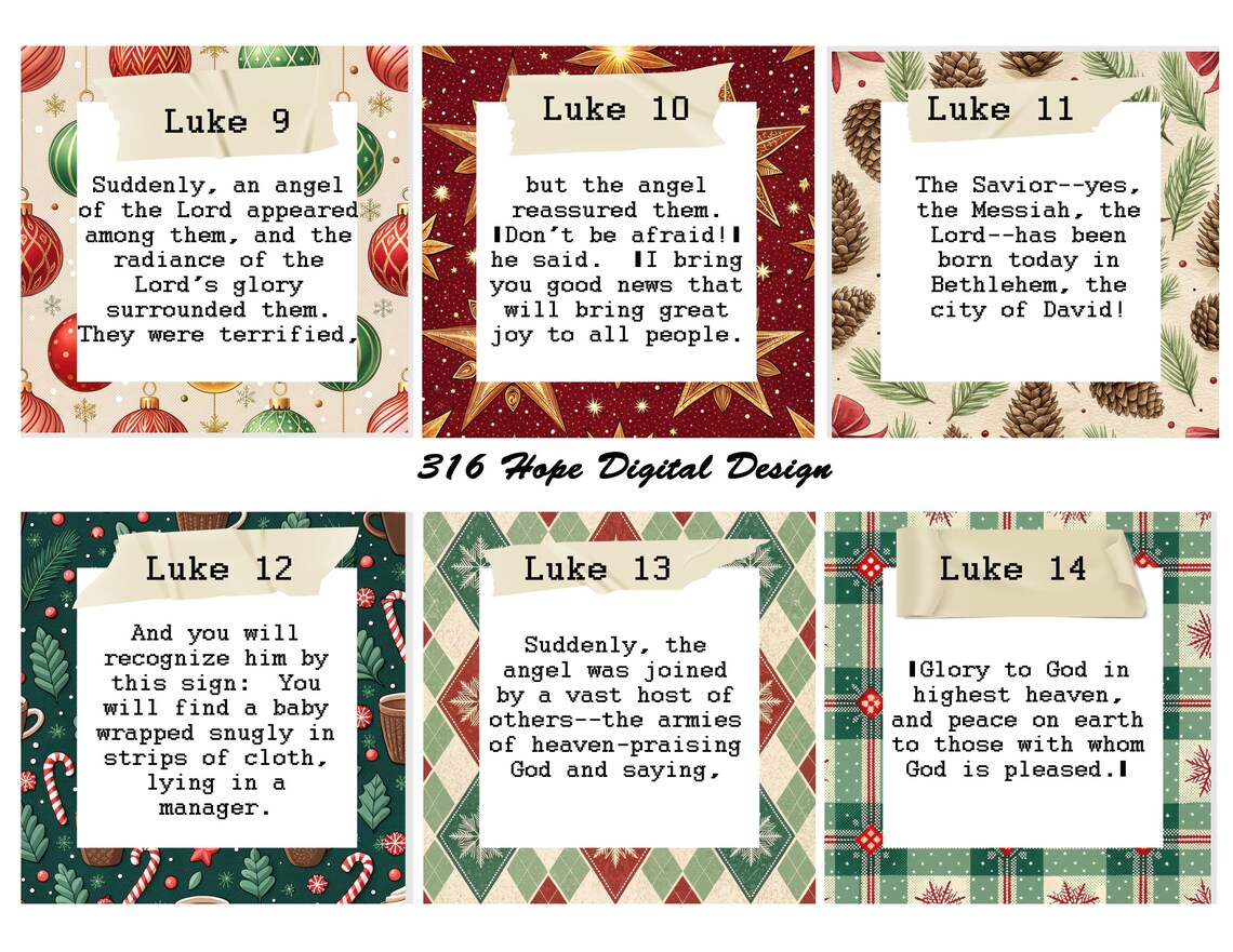 Christmas Story Journal Cards (matthew/luke): Mixed Media Elements, PDF ...
