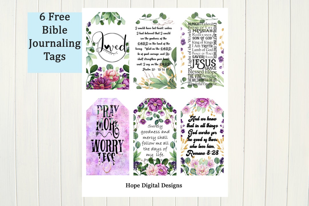 Scripture Cards, Bible Journaling Digital Printable Tags, Chrisitan ...