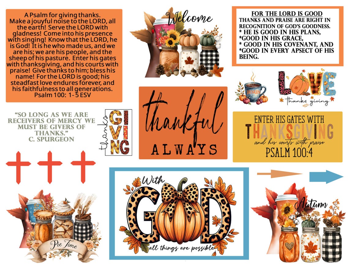 Bible Journaling Printable, Enter His Gates With Thanksgiving, Psalm ...