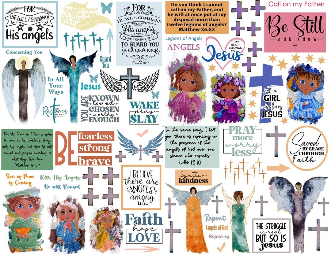 Bible Journaling Printable, Bundle of Angels-set 2, Prayer Journaling ...