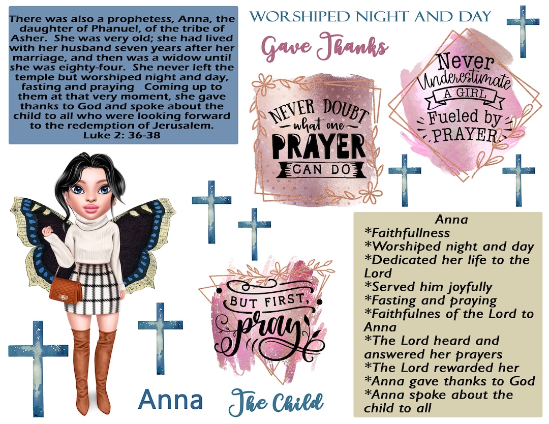 Bible Journaling Printable, Anna Luke 2:36-38, Prayer Journaling, Bible ...