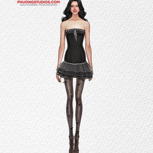 COLORED 9 Head Female Figures - Fashion Figure Templates - Fashion ...