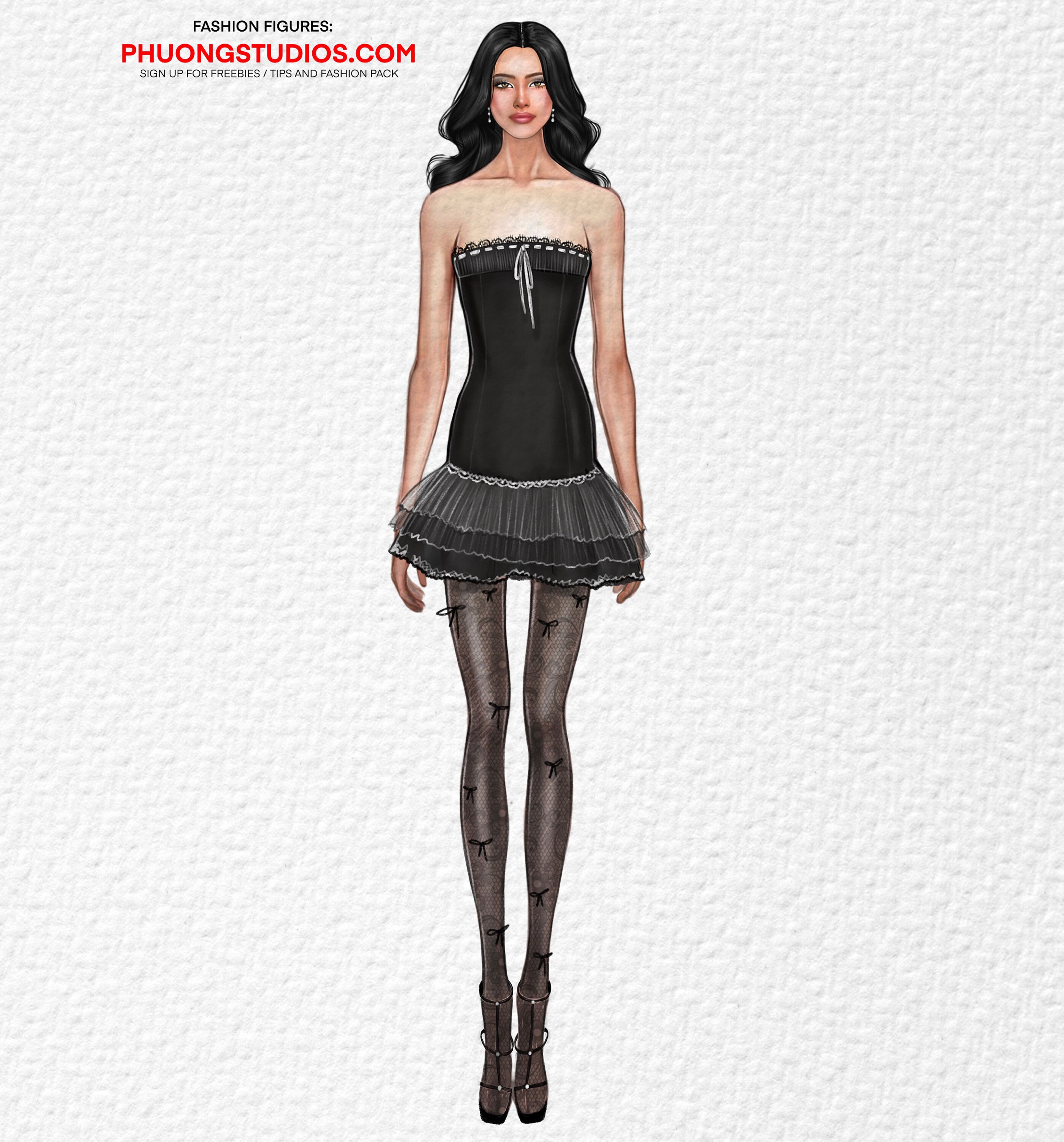 COLORED 9 Head Female Figures Fashion Figure Templates - Etsy