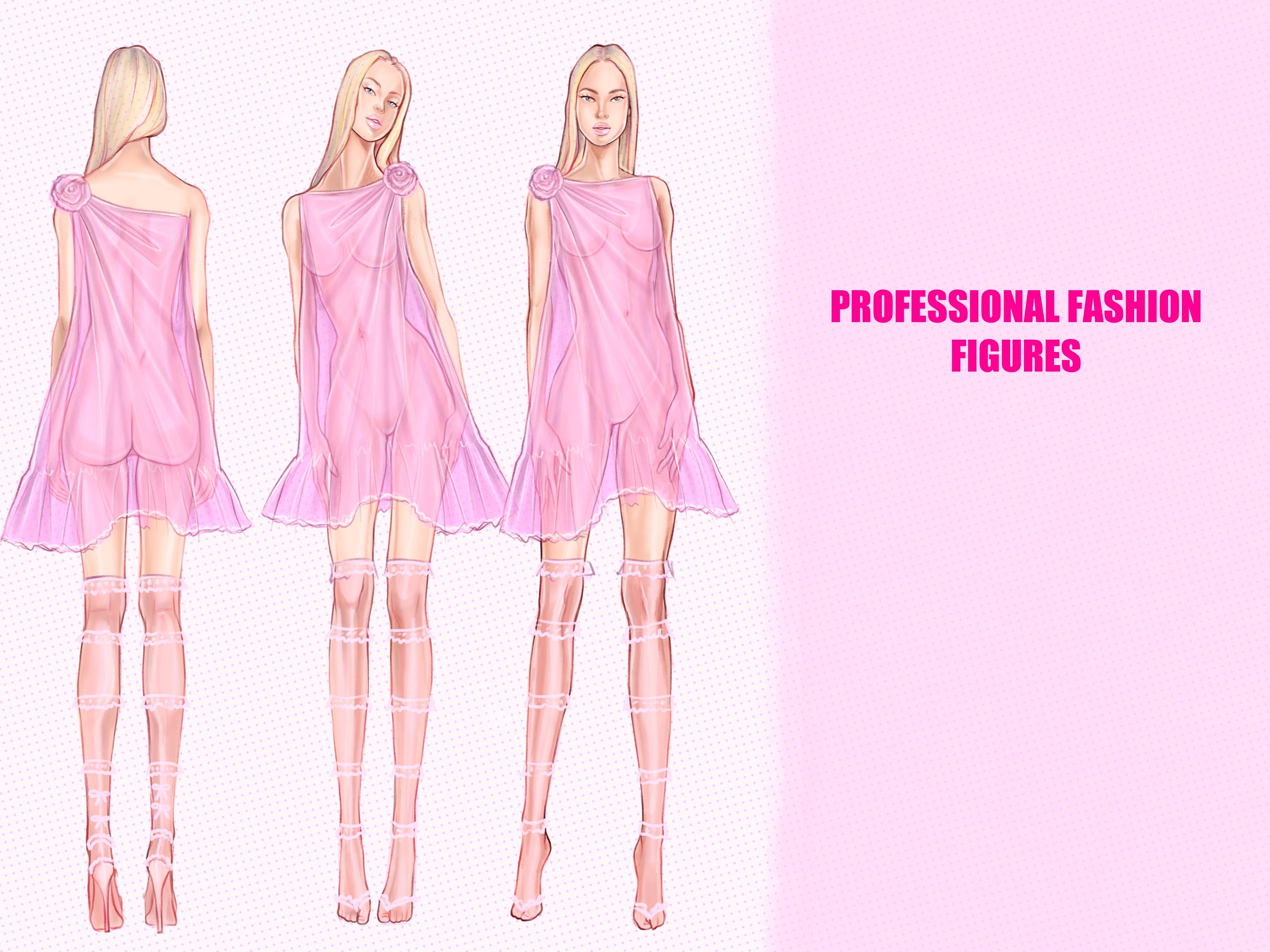 COLORED Female Figures sassy Lady Fashion Figure Templates Fashion ...