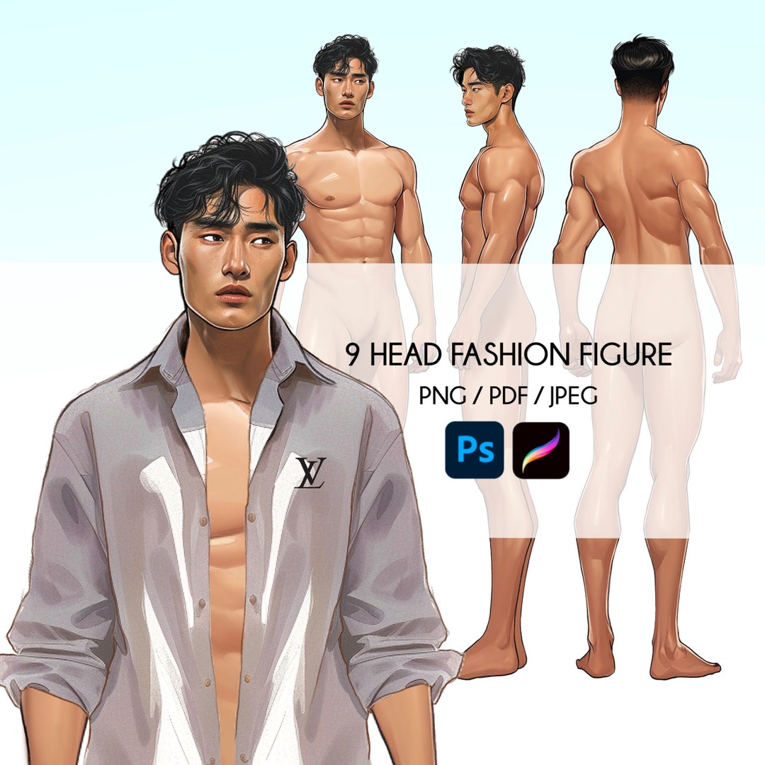 Male Fashion Figure Templates: Design Croquis (digital Download) - Etsy