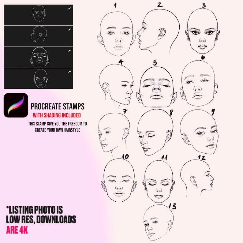 HEADS Stamps - Procreate Brushes Stamps !!! - Etsy