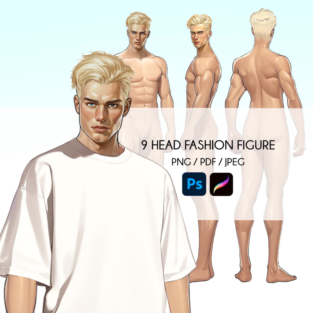 Male Fashion Figure Templates: Design Croquis (digital Download) - Etsy