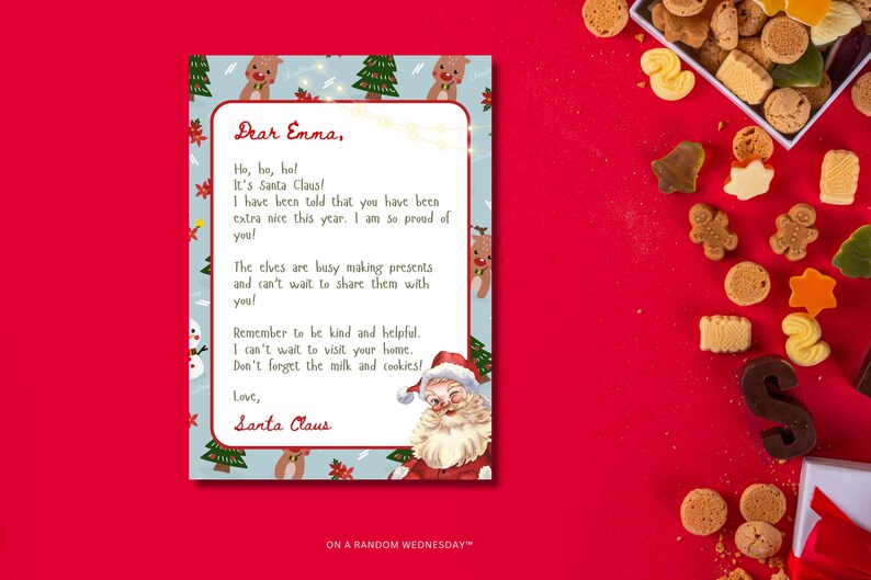 Printable Letter From Santa Template, Nice List Letter From Santa Claus ...
