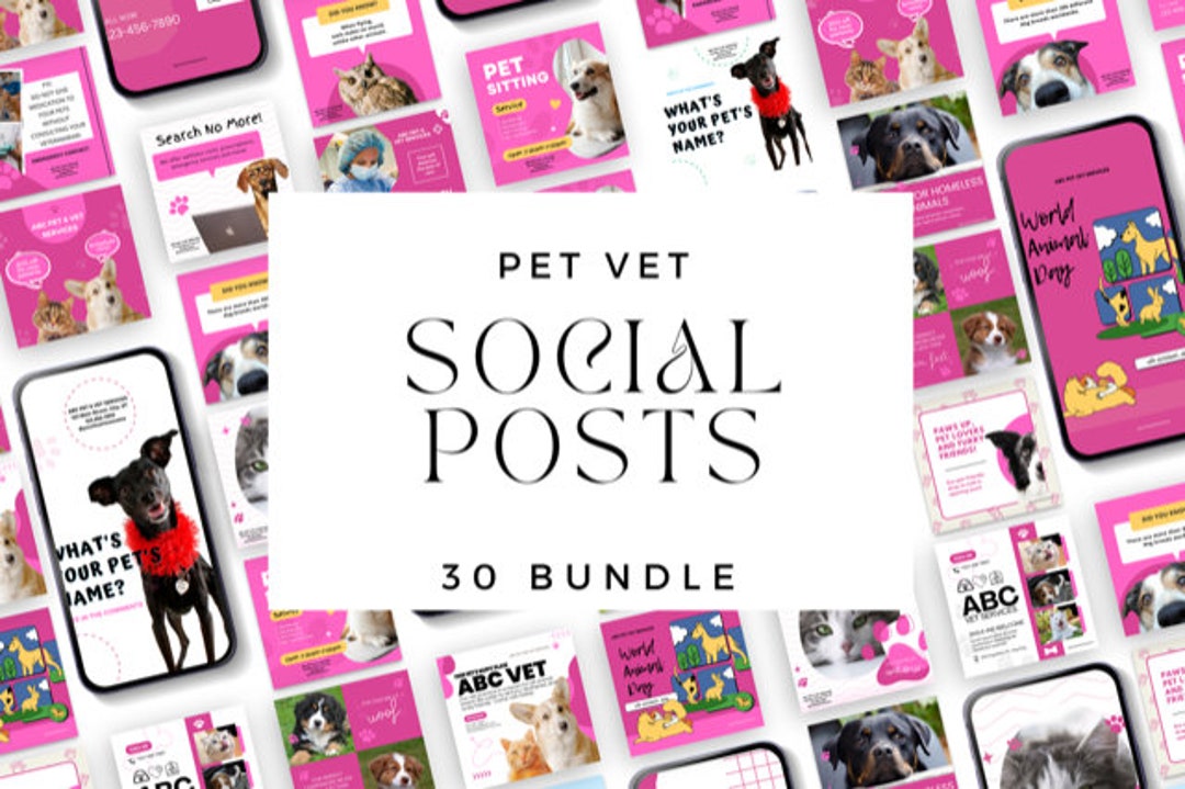 Pet Vet Social Media Templates: Editable Posts & Stories (canva ...