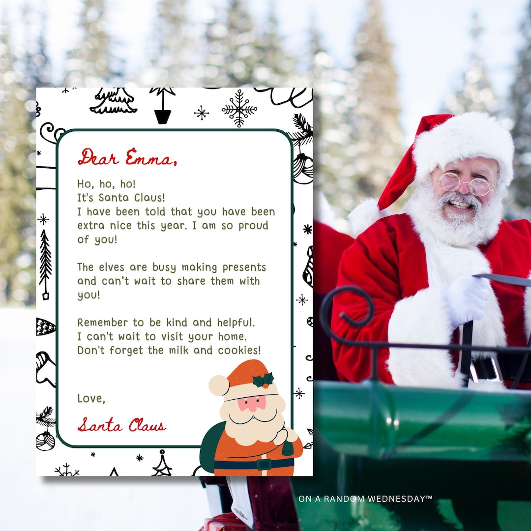 Printable Letter From Santa Template, Nice List Letter From Santa Claus ...