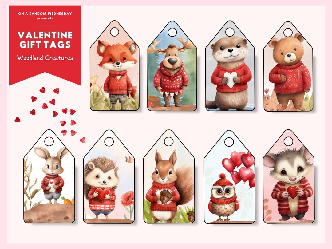 Printable Valentine Tags for Kids and Teens Instant Download, Digital ...