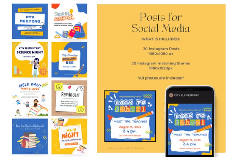 Back to School Social Media Templates: PTO/PTA Canva Flyer (digital ...