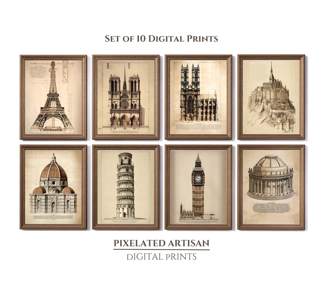 European Building Gallery Wall | Architecture Art Print Bundle | Europe ...
