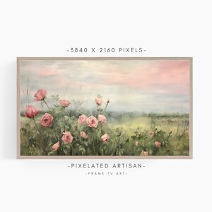 Samsung Frame TV Art Rose Field Valentines Gift Art Print Vintage Oil ...