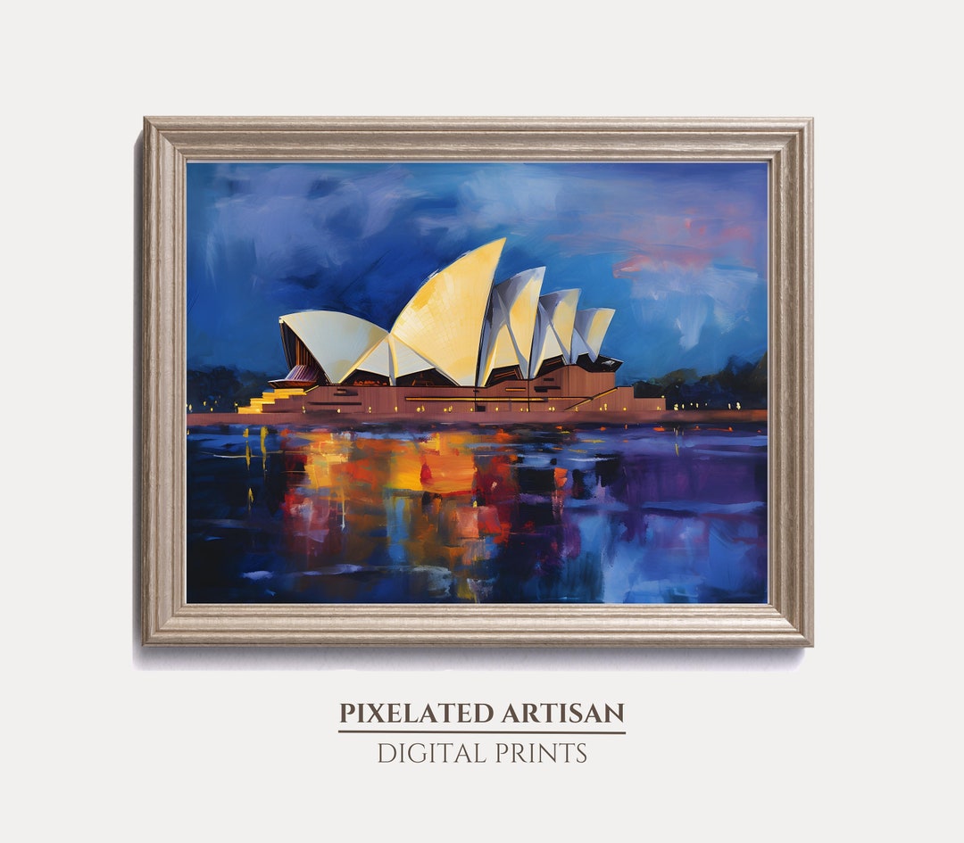 Sydney Opera House Impressionism Painting - Digital Download Vintage ...