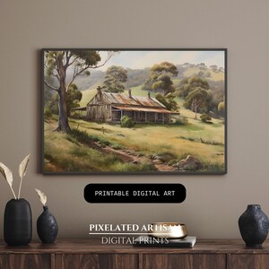 Australian Country Cottage Vintage Painting - Digital Download Wall ...