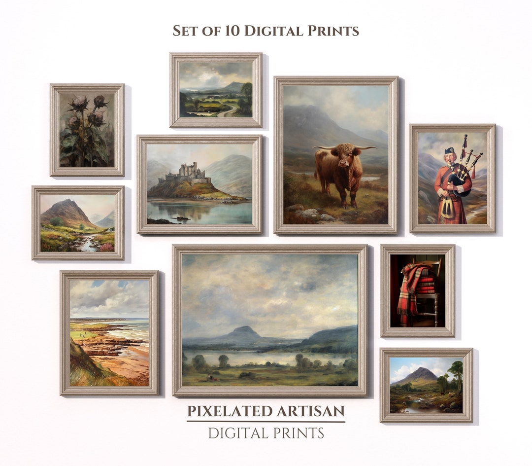 Scotland Country Gallery Wall Art PRINTABLE SET of 10 | Scottish Oil ...