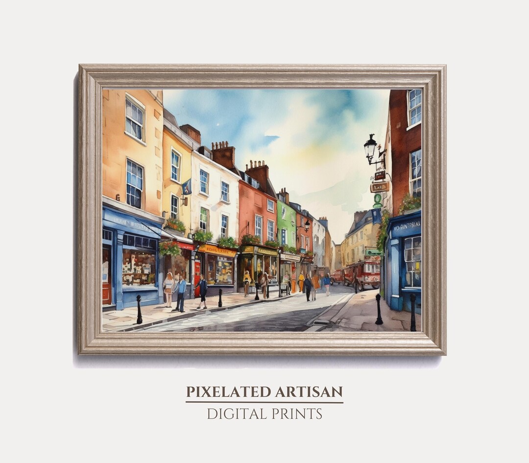 Dublin Streets Watercolour Painting Print | Ireland Digital Download ...