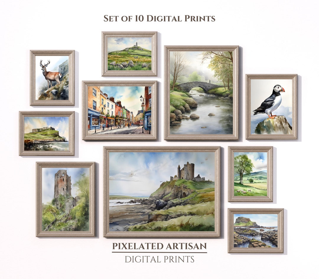 Ireland Watercolour Gallery Wall Art PRINTABLE SET of 10 | Irish ...