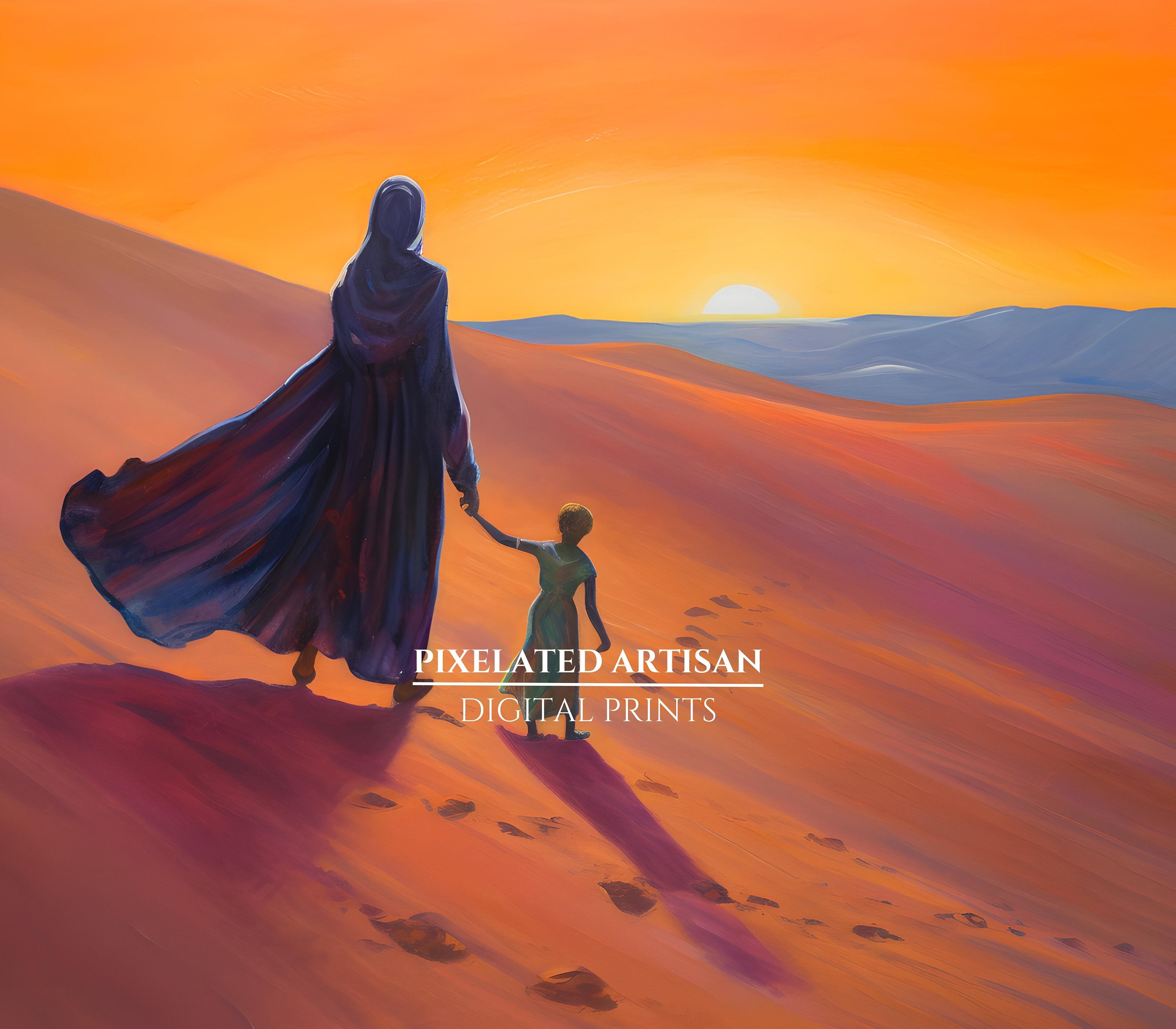 Sahara Desert Dusk Impressionism Painting Digital Download Artwork in ...