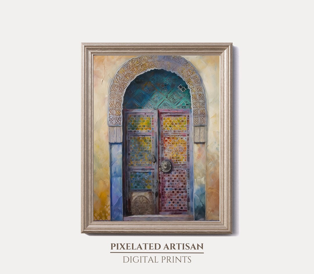 Colourful Moroccan Door Impressionism Painting | Claude Monet Style ...