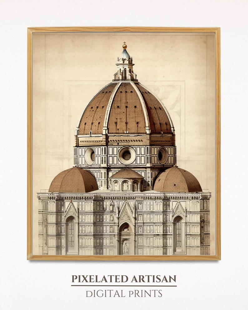 The Duomo Technical Drawing Printable Artworks Wall Decor - Etsy