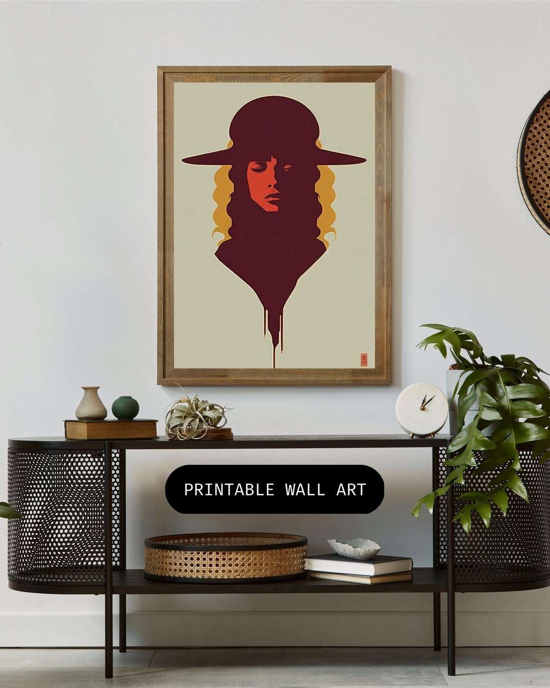 Boho Lady Digital Art Print Printable Artworks Ai Generated Art Wall ...