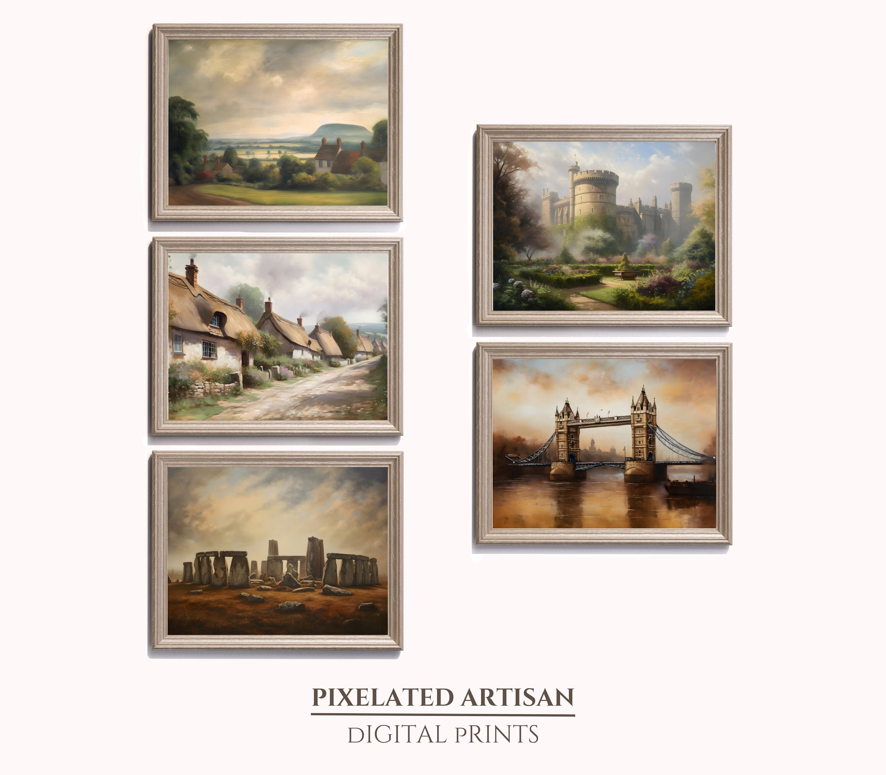 Vintage England Country Gallery Set of 10 Digital Download Printable ...