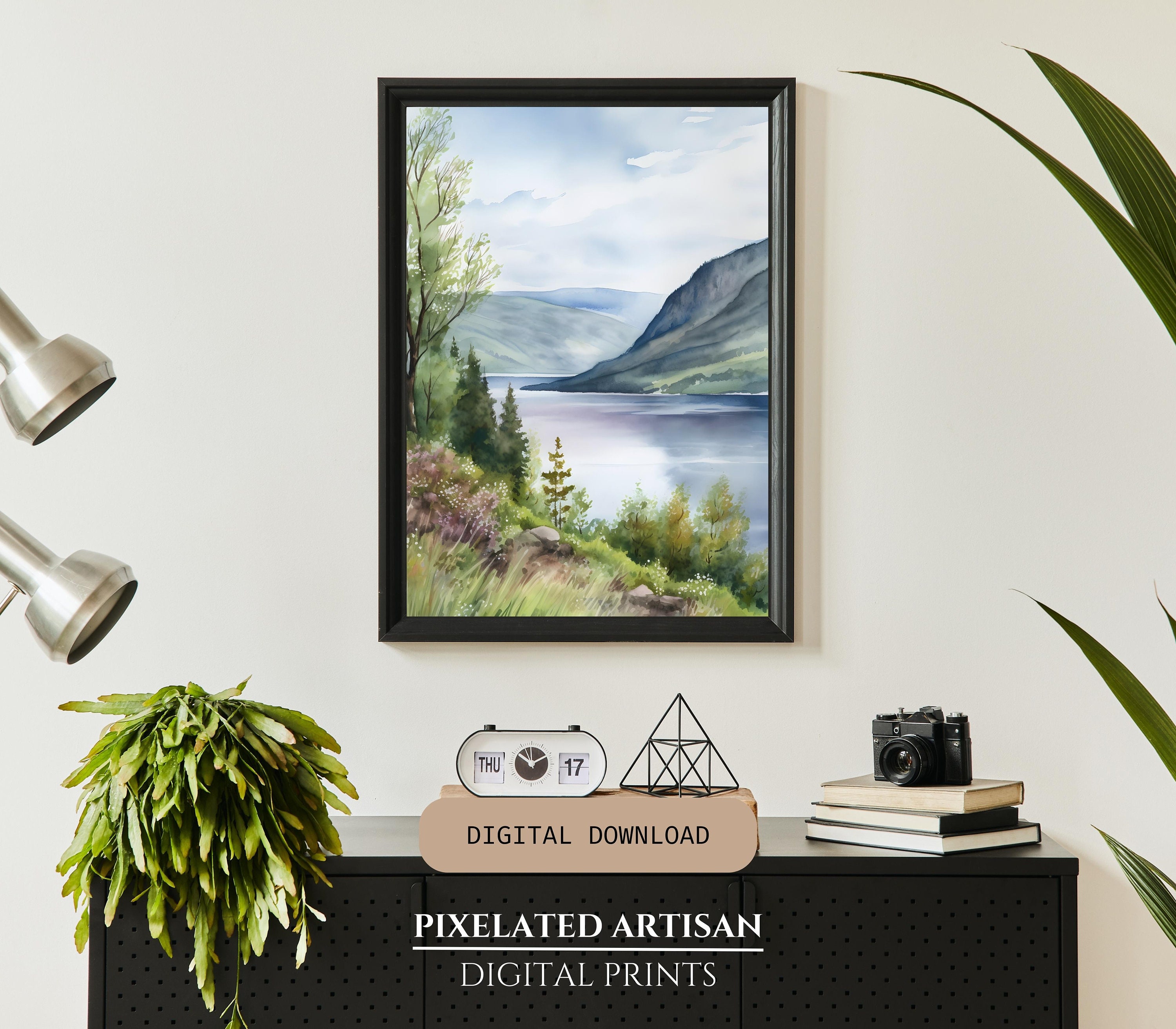 Loch Ness Watercolour Painting Digital Download Scotland - Etsy