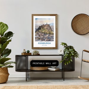 Edinburgh Watercolour Travel Poster | Digital Download Scotland Wall ...