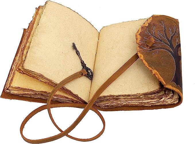Vintage Tree of Life Leather Journal Antique Handmade Spell Book ...