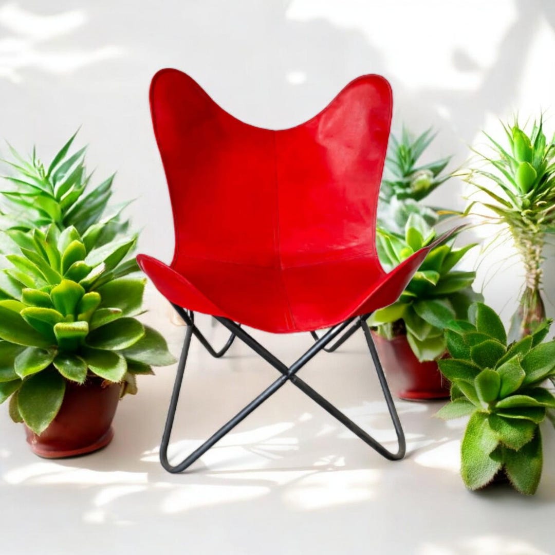 Butterfly Leather Chair - Vintage Mid-century Modern Accent Chair ...