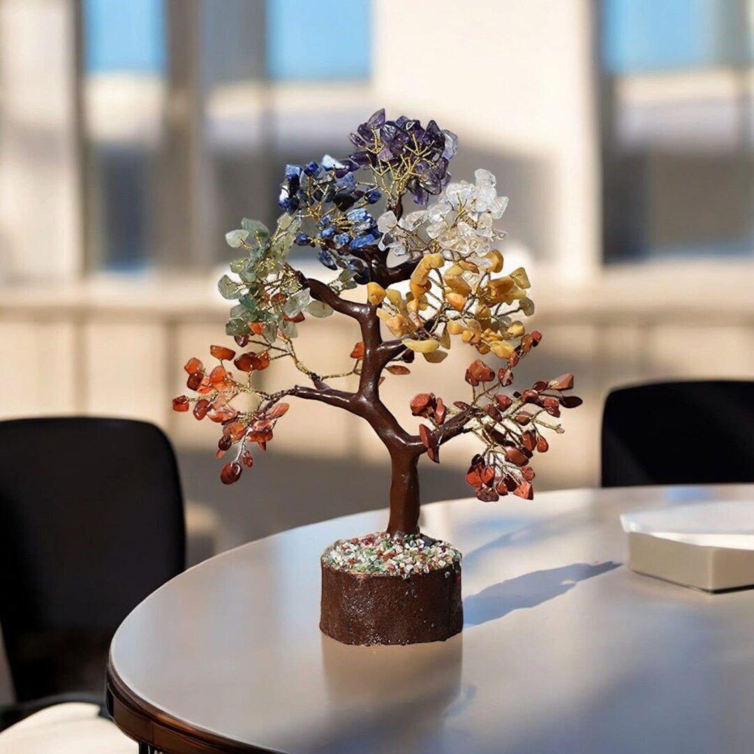 7 Chakra Crystal Tree – Handmade Gemstone Tree for Positive Energy ...