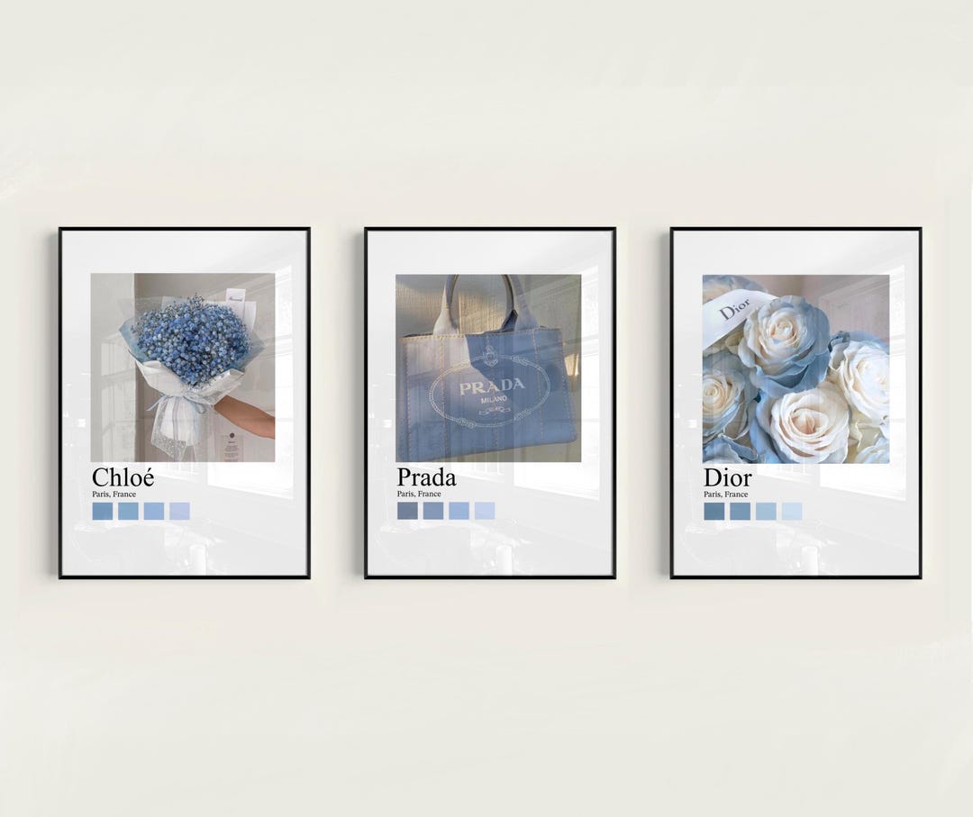 Luxury Set of 3 High End Fashion Wall Art, Poster Print Chic Hypebeast ...
