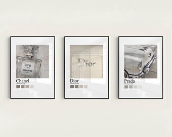 Luxury Set of 3 High End Fashion Wall Art, Poster Print Chic Hypebeast ...