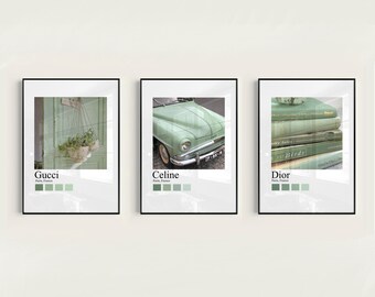 Luxury Set of 3 High End Fashion Wall Art, Poster Print Chic Hypebeast ...