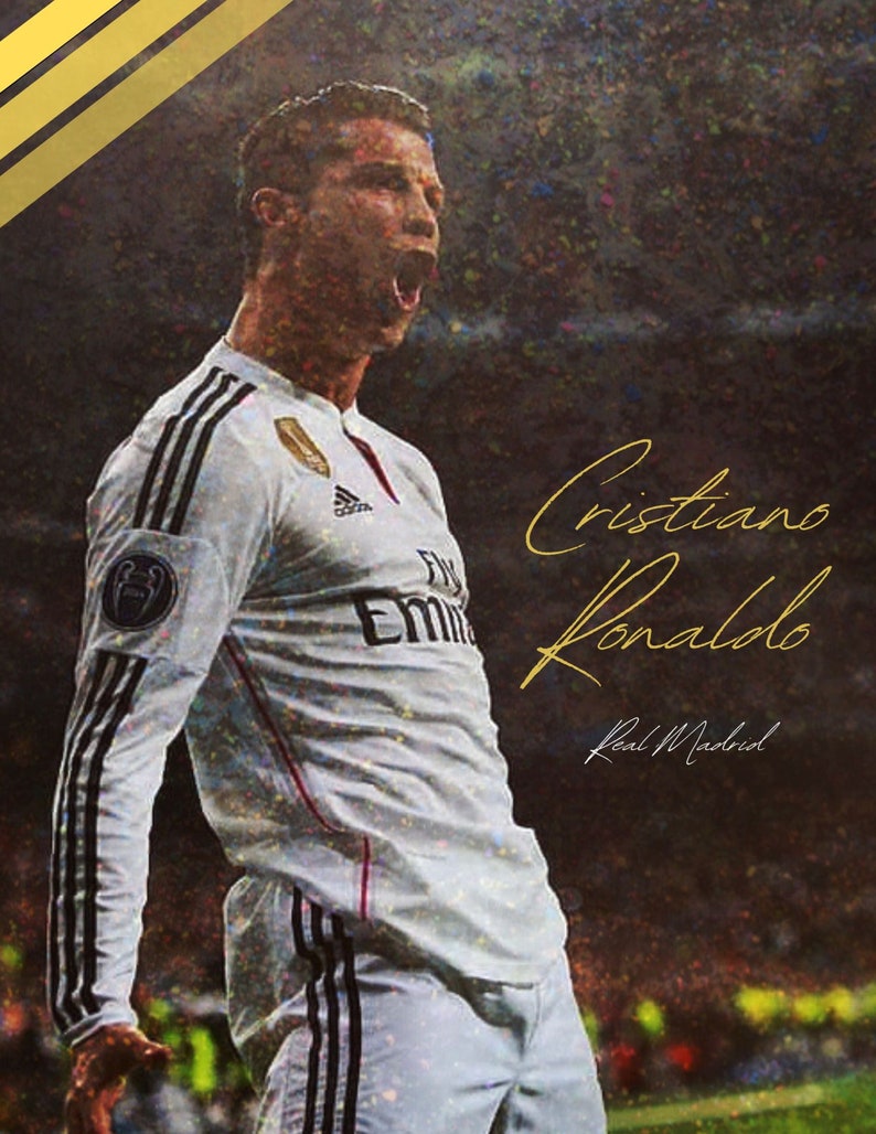 Cristiano Ronaldo Poster, Real Madrid, Soccer Poster, Textured Modern ...