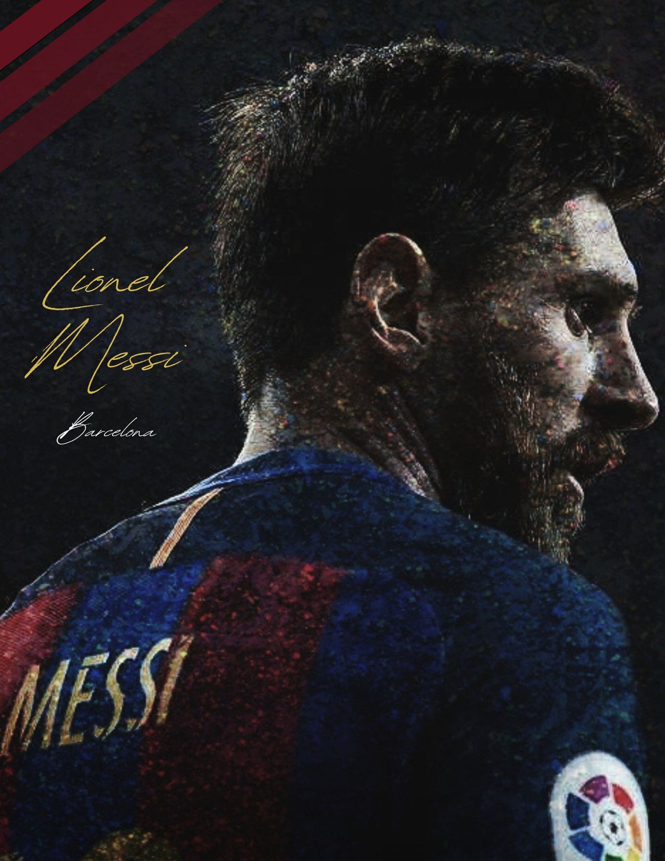 Lionel Messi Poster, Barcelona, Soccer Poster, Textured Modern, Wall ...