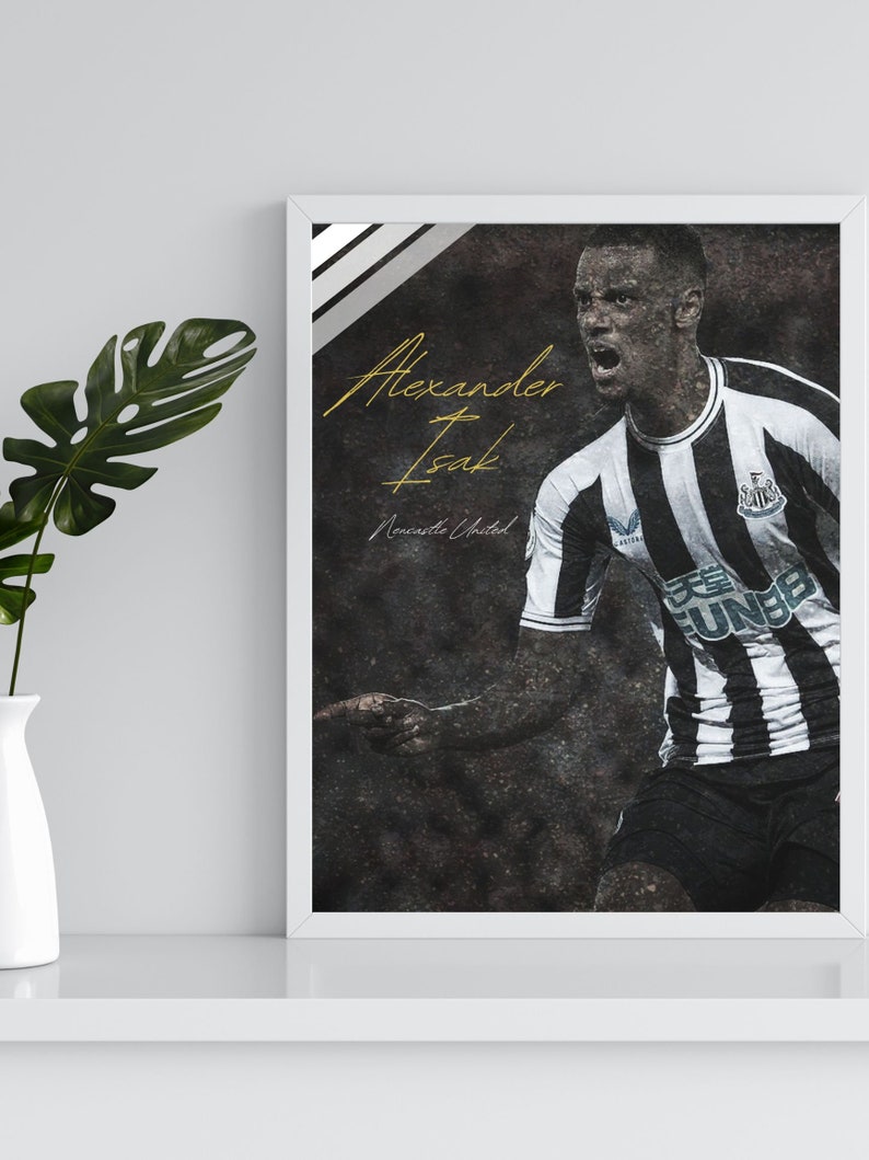 Alexander Isak Poster, Newcastle United, Soccer Poster, Textured Modern ...