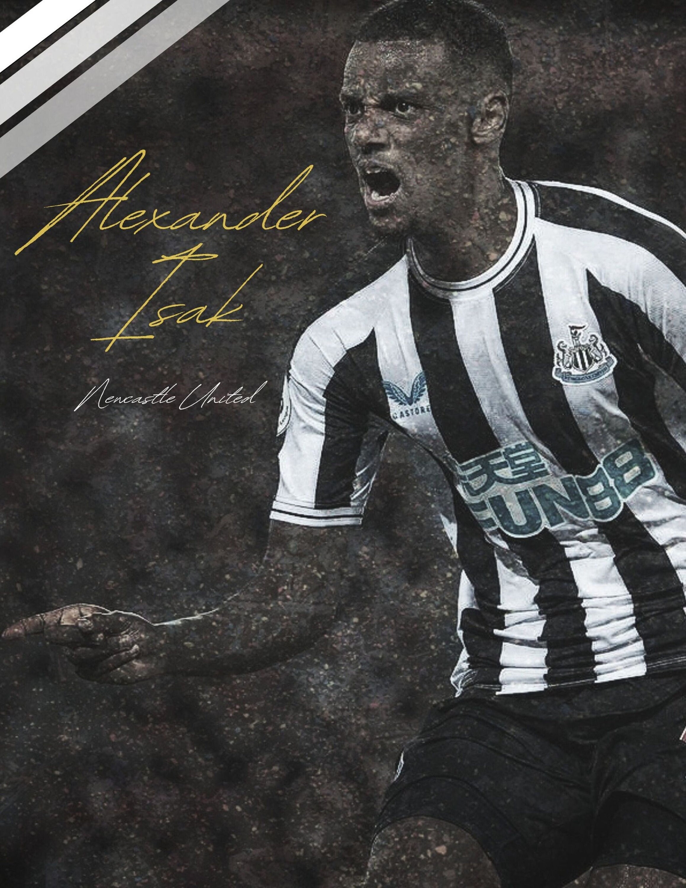 Alexander Isak Poster, Newcastle United, Soccer Poster, Textured Modern ...