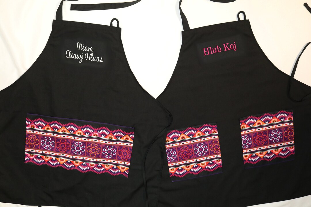 Personalize Embroidered Apron Hmong Apron Adjustable 2 Pockets Gift for ...