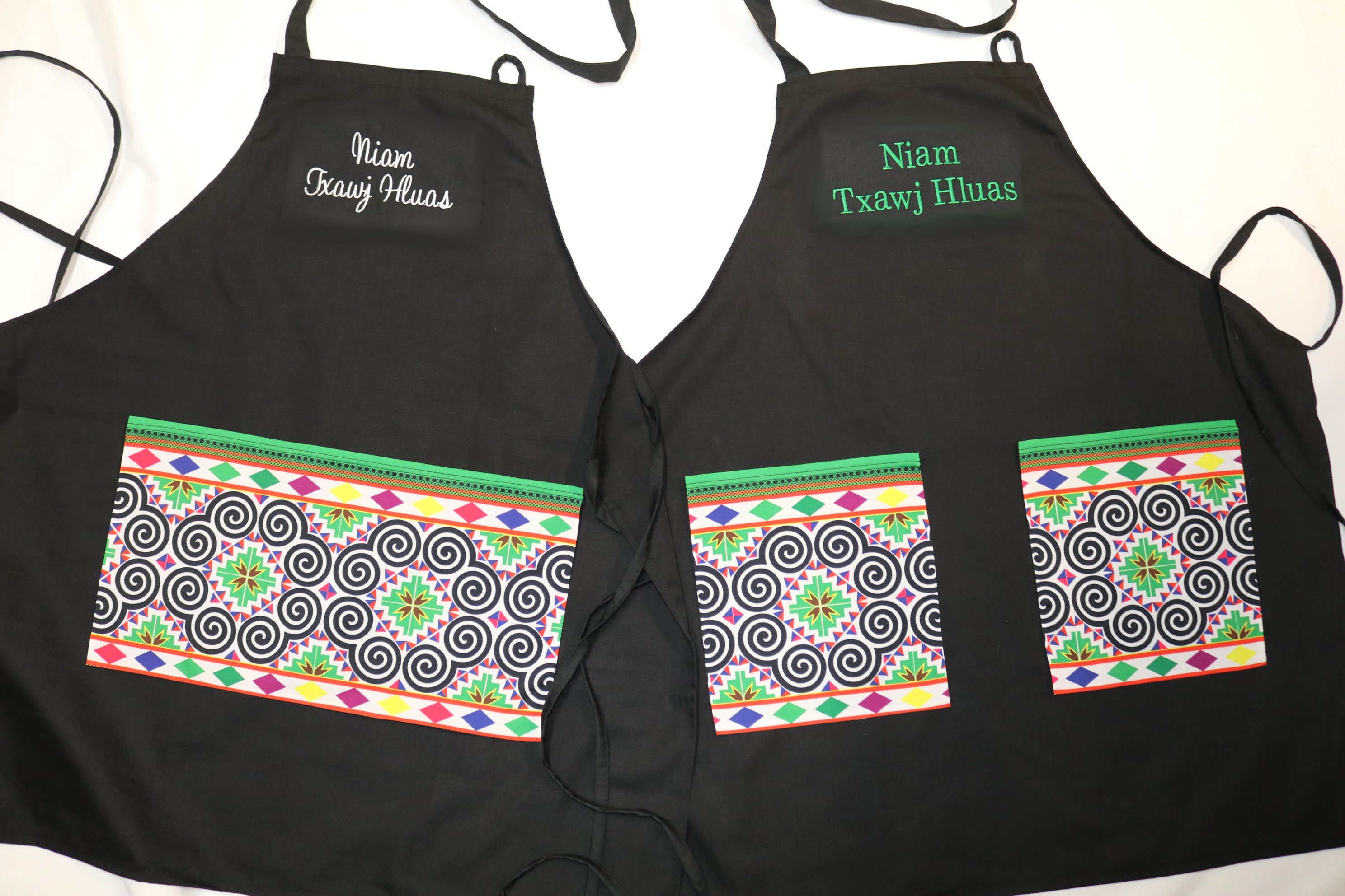 Personalize Embroidered Apron Hmong Apron Adjustable 2 Pockets Gift for ...