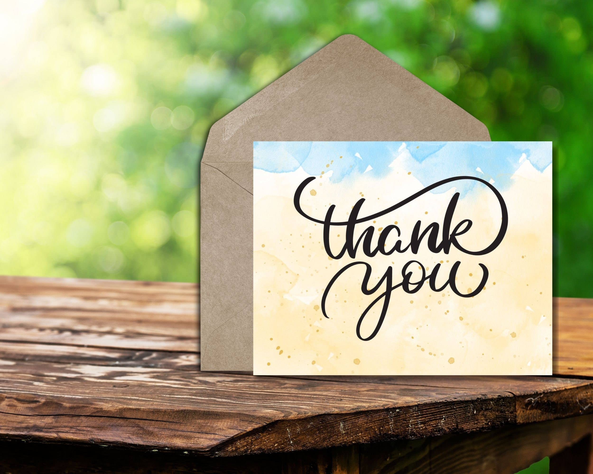 Thank You Printable Note Card Bundle, Foldable Watecolor Thank You ...