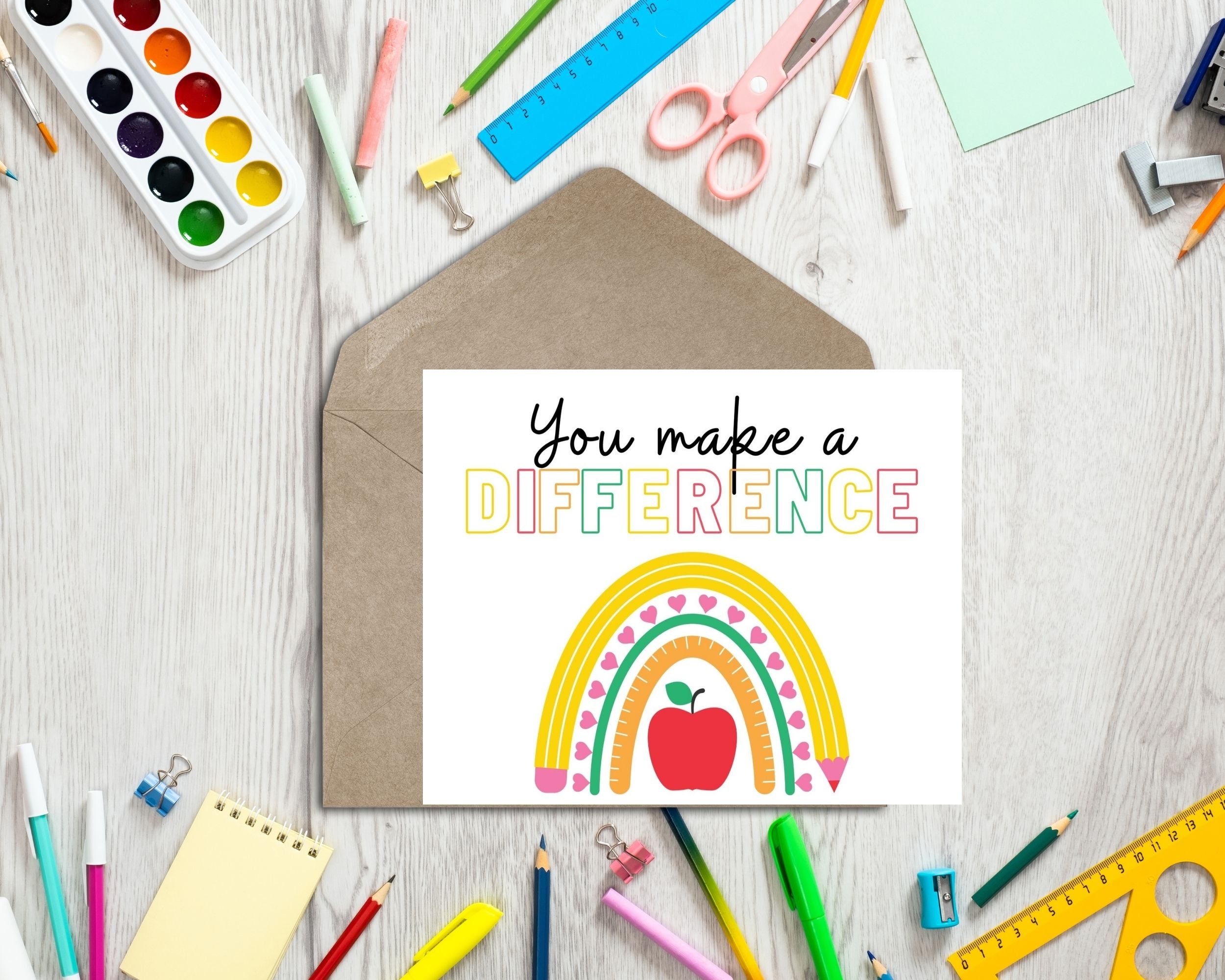 Teacher Appreciation Printable Thank You Card Bundle, Foldable Teacher ...